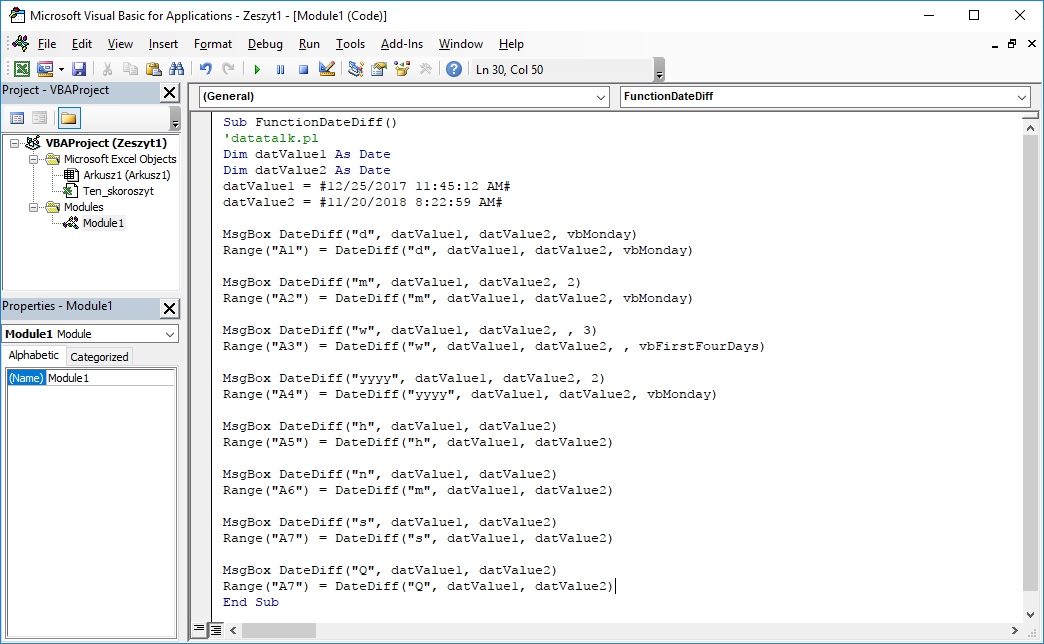 DateDiff VBA Function How To Calculate Date And Time Difference